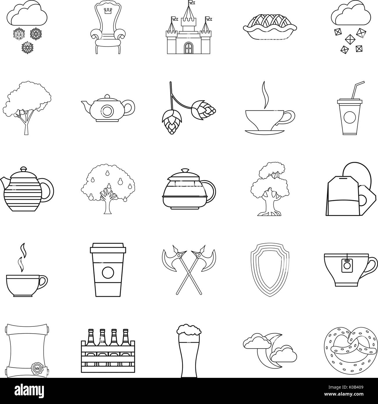 Knight icons set, outline style Stock Vector Image & Art - Alamy