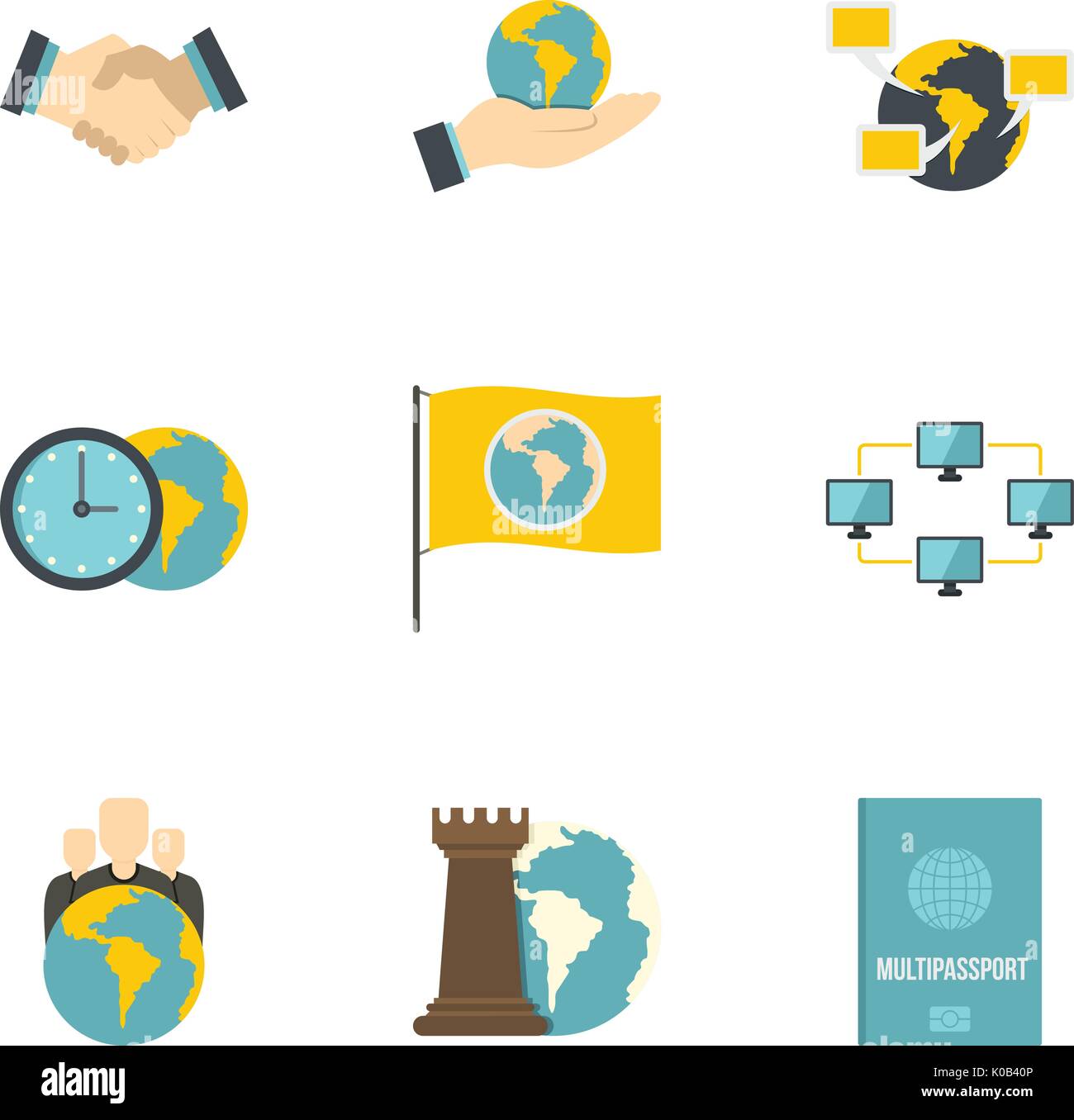 Global agreement icon set, flat style Stock Vector Image & Art - Alamy