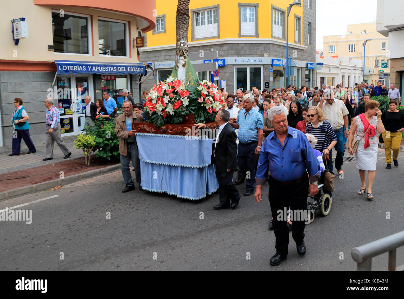 Fiesta procession Nuestra Senora de la Candelaria, Gran Tarajal ...