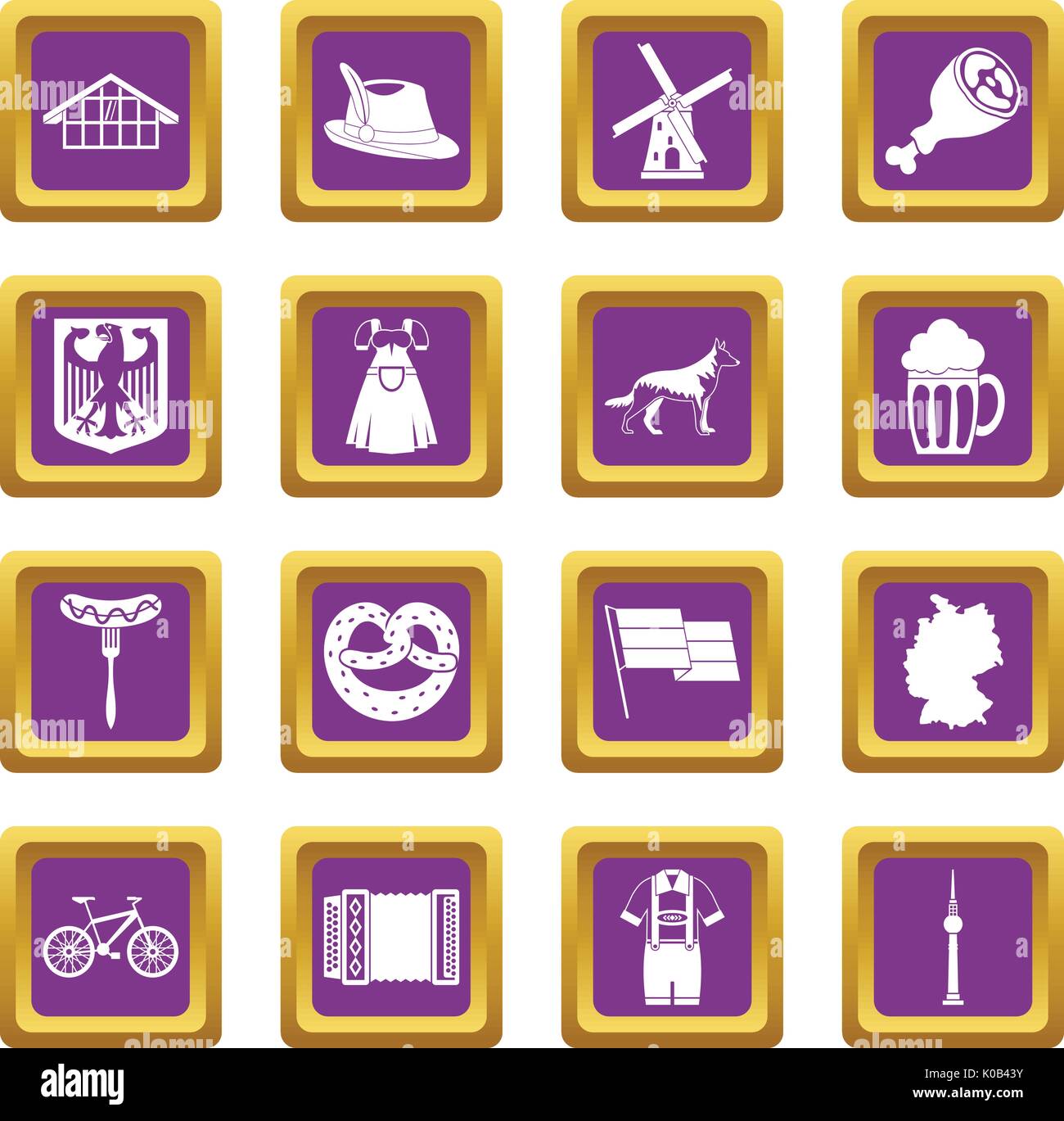 Germany icons set purple Stock Vector Image & Art - Alamy