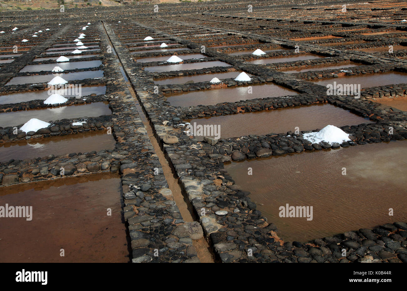 Evaporation of sea water in salt pans, Museo de la Sal, Salt museum ...