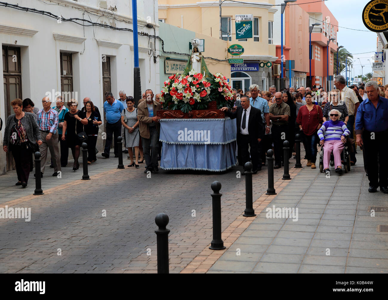 Fiesta procession Nuestra Senora de la Candelaria, Gran Tarajal ...