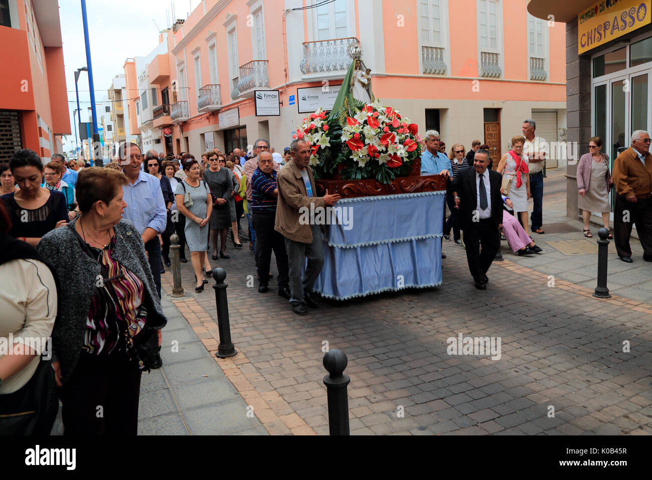 Fiesta procession Nuestra Senora de la Candelaria, Gran Tarajal ...