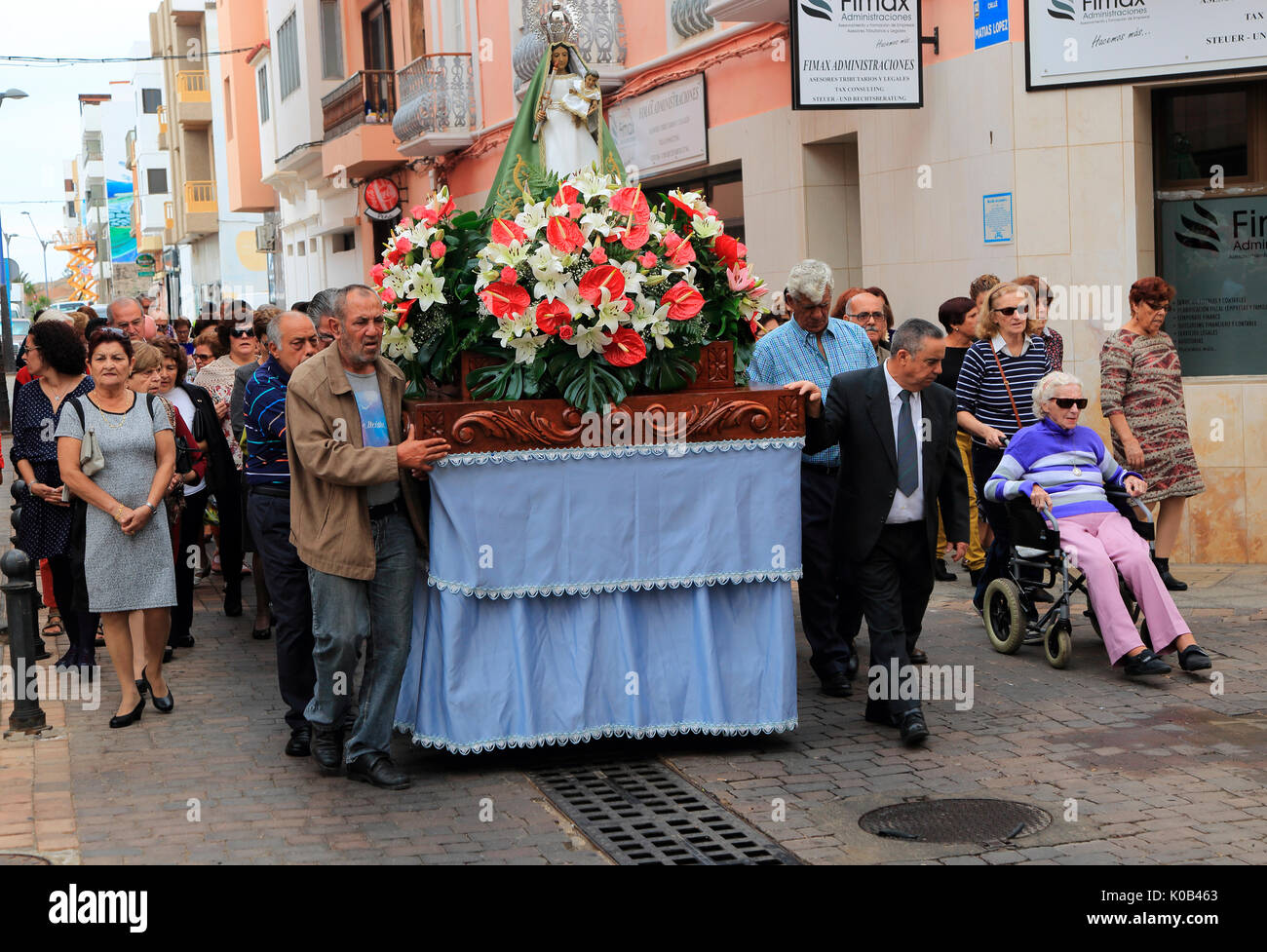 Fiesta procession Nuestra Senora de la Candelaria, Gran Tarajal ...
