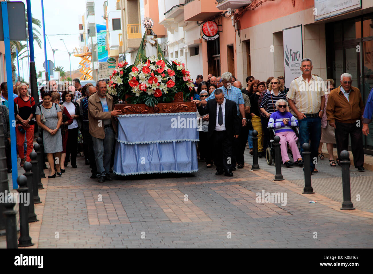 Fiesta procession Nuestra Senora de la Candelaria, Gran Tarajal ...