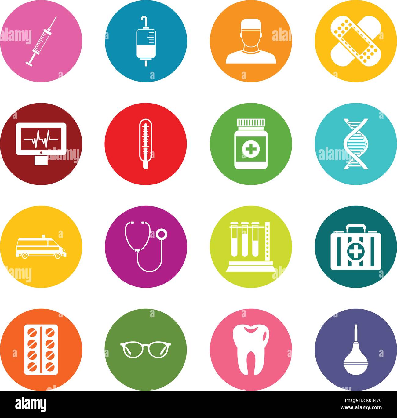 Medicine icons many colors set Stock Vector Image & Art - Alamy
