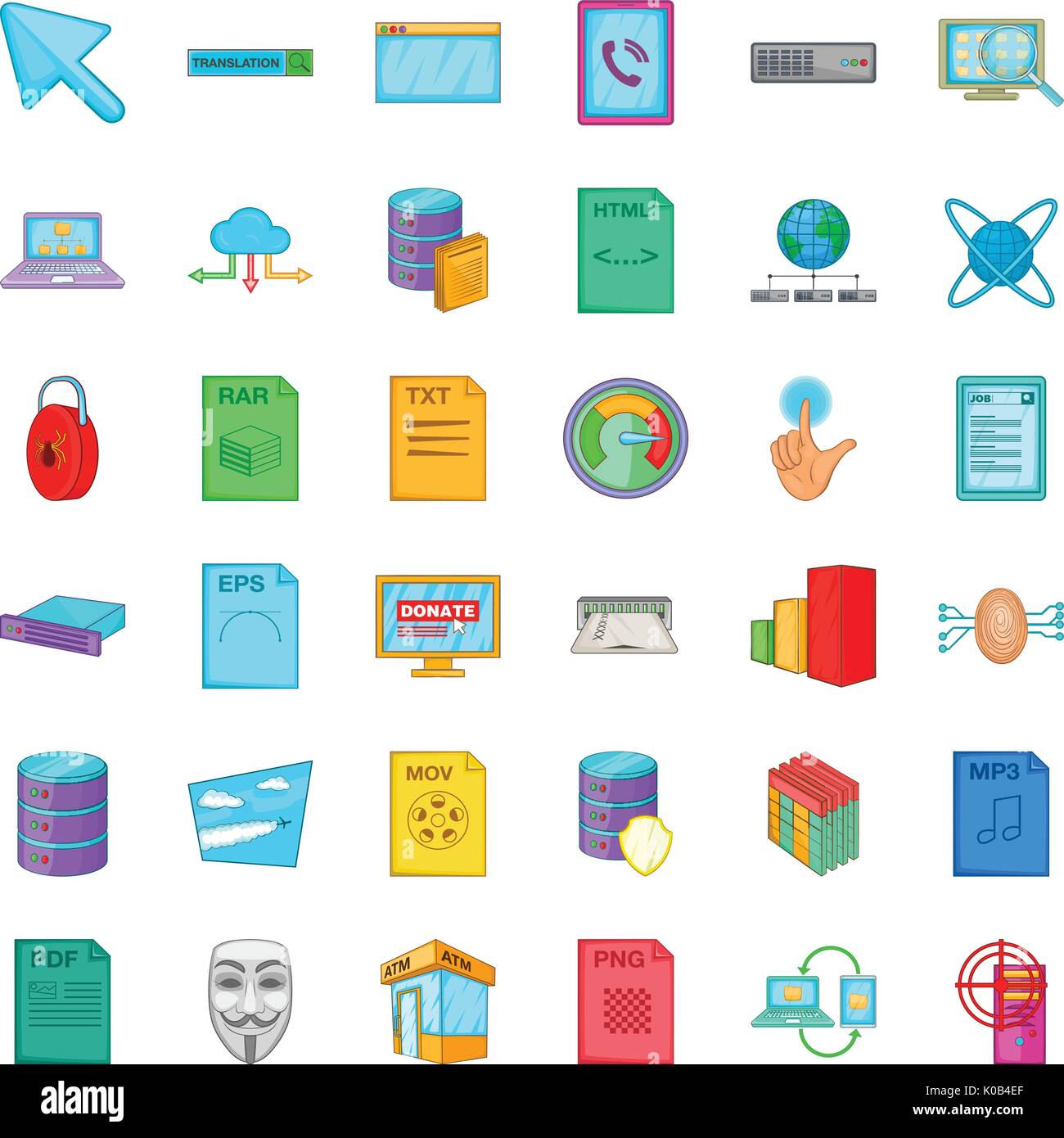 Computer technology icons set, cartoon style Stock Vector Image & Art ...