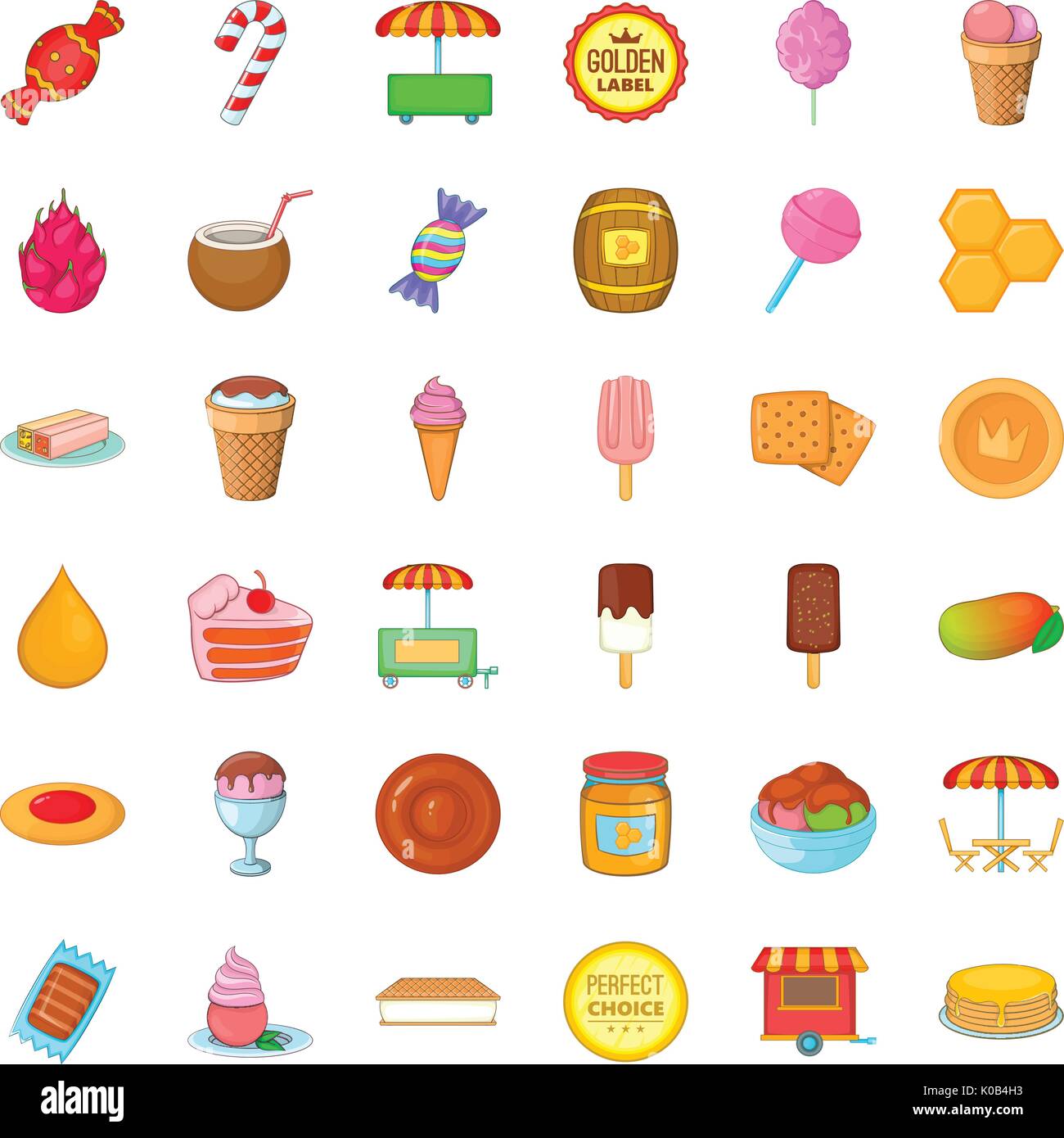 Sweet candy icons set, cartoon style Stock Vector Image & Art - Alamy
