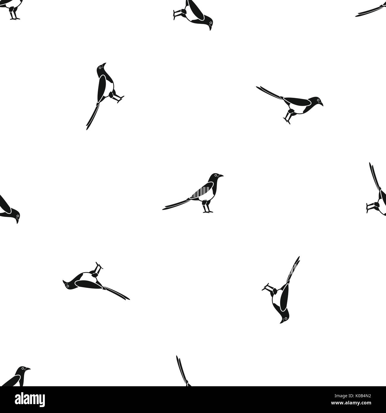 Bird magpie pattern seamless black Stock Vector Image & Art - Alamy