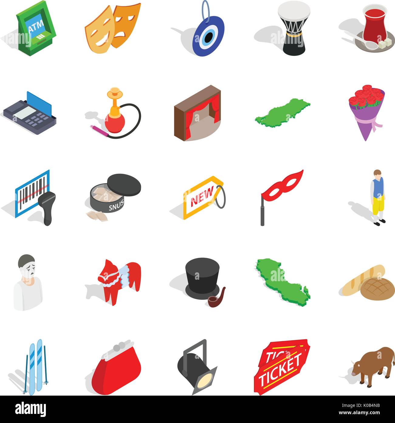 Western culture icons set, isometric style Stock Vector Image & Art - Alamy