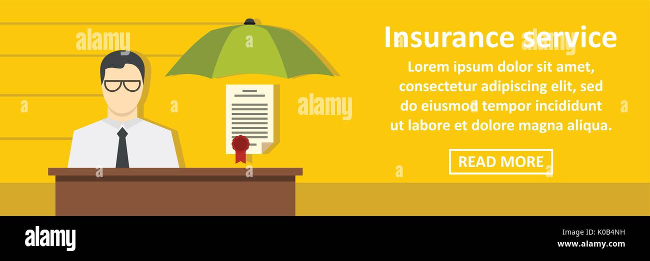 Insurance service banner horizontal concept Stock Vector Image & Art ...