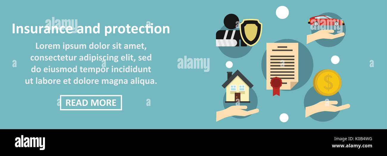 Insurance and protection banner horizontal concept Stock Vector Image ...