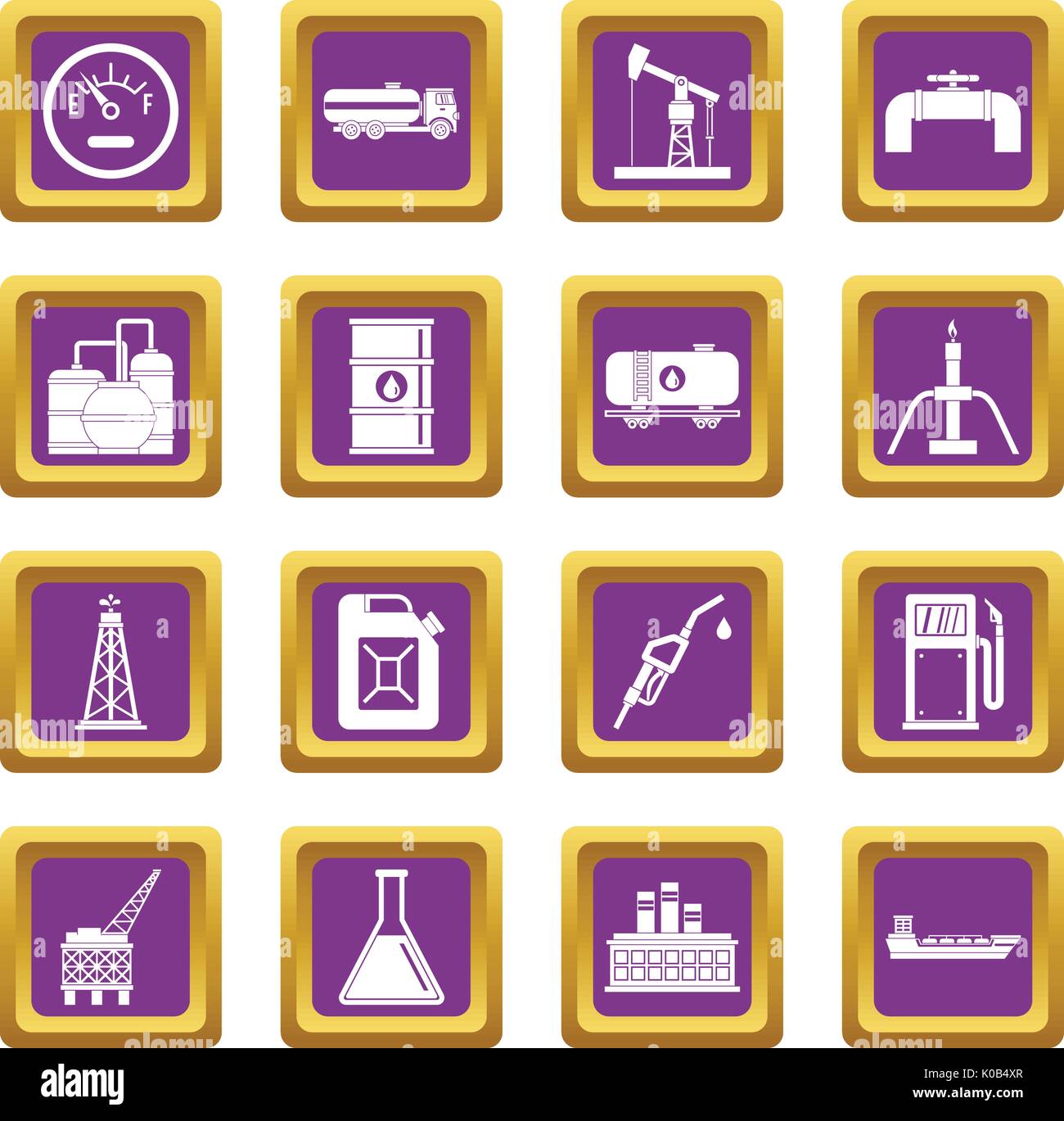 Nature items icons set purple Stock Vector Image & Art - Alamy