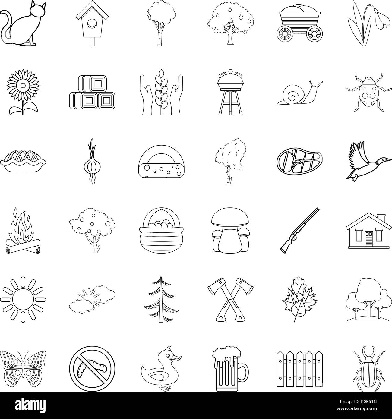 Countryside icons set, outline style Stock Vector Image & Art - Alamy