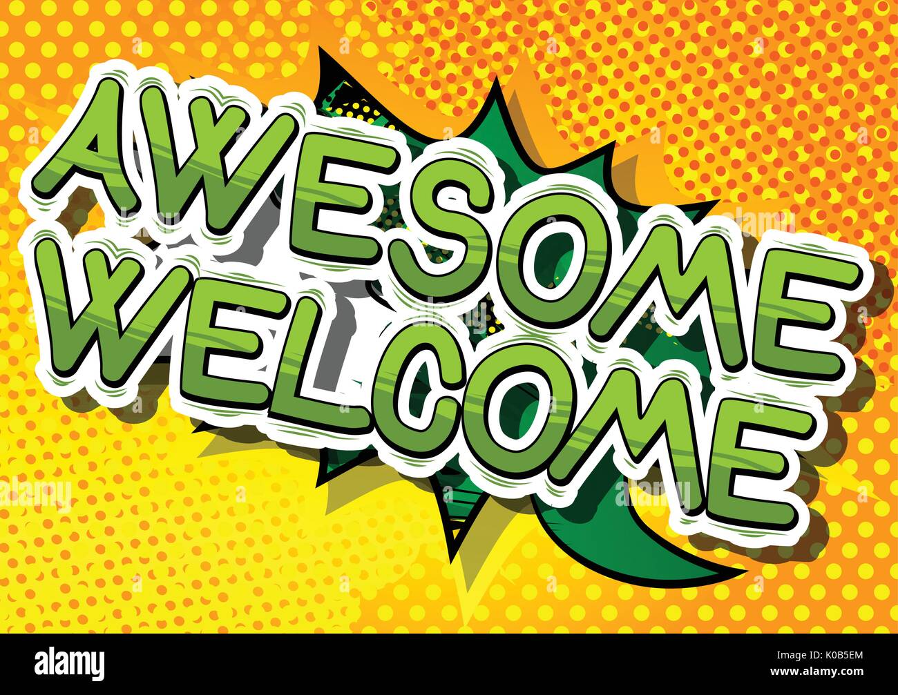 Awesome Welcome - Comic book word on abstract background Stock Vector ...