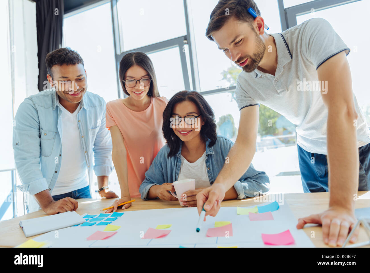 Smart handsome man giving instructions Stock Photo - Alamy