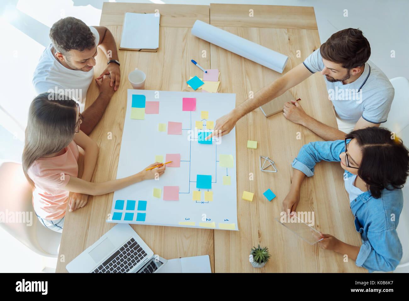 Team work around table hi-res stock photography and images - Alamy