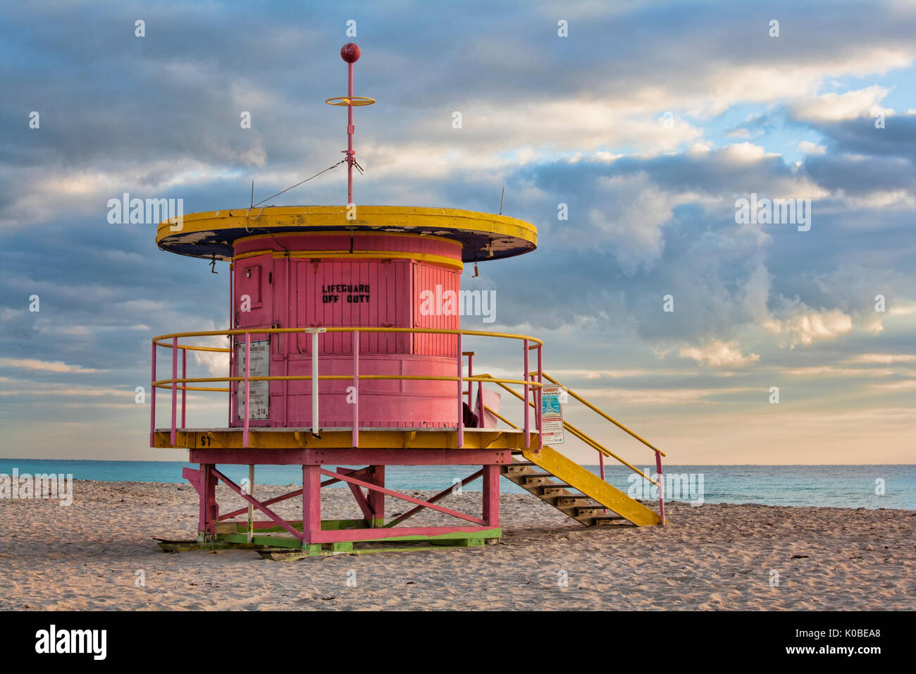 Life guard station on South Beach Miami Florida USA Stock Photo - Alamy