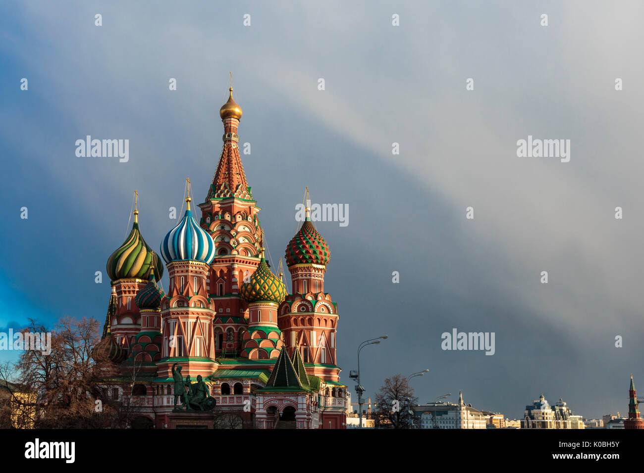 Russia, Moscow, Red Square, Kremlin, St. Basil's Cathedral Stock Photo ...