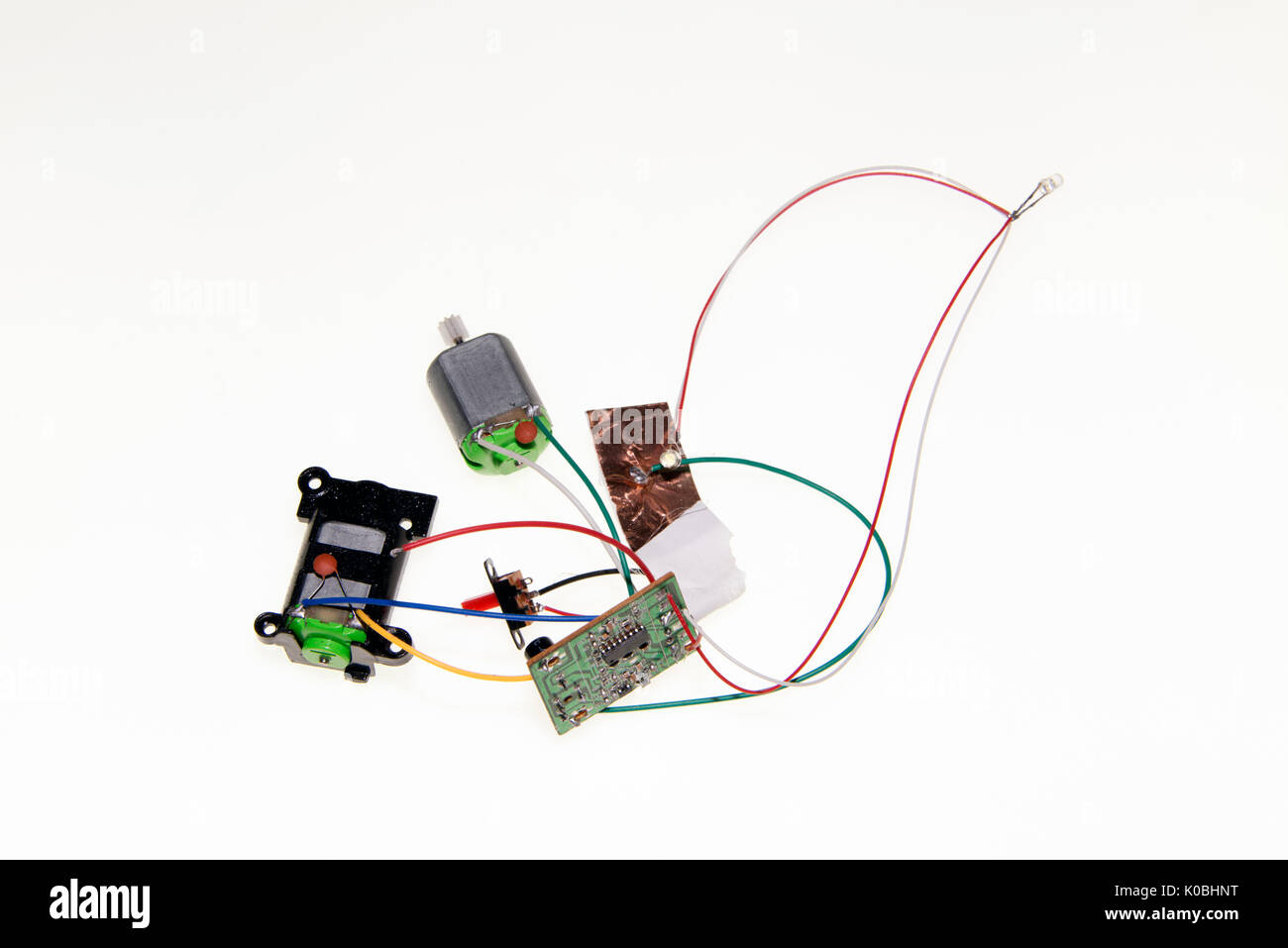 Cables, toy motors and circuits Stock Photo - Alamy