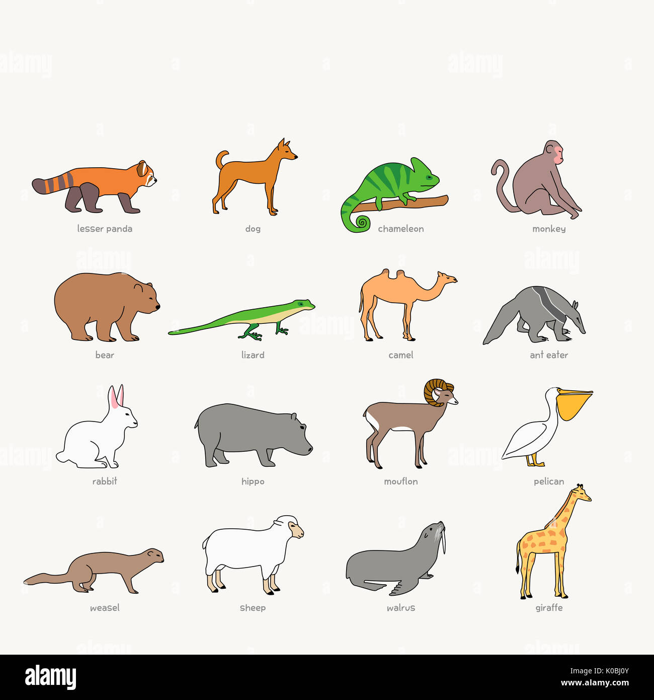 Icons of various animals Stock Photo - Alamy