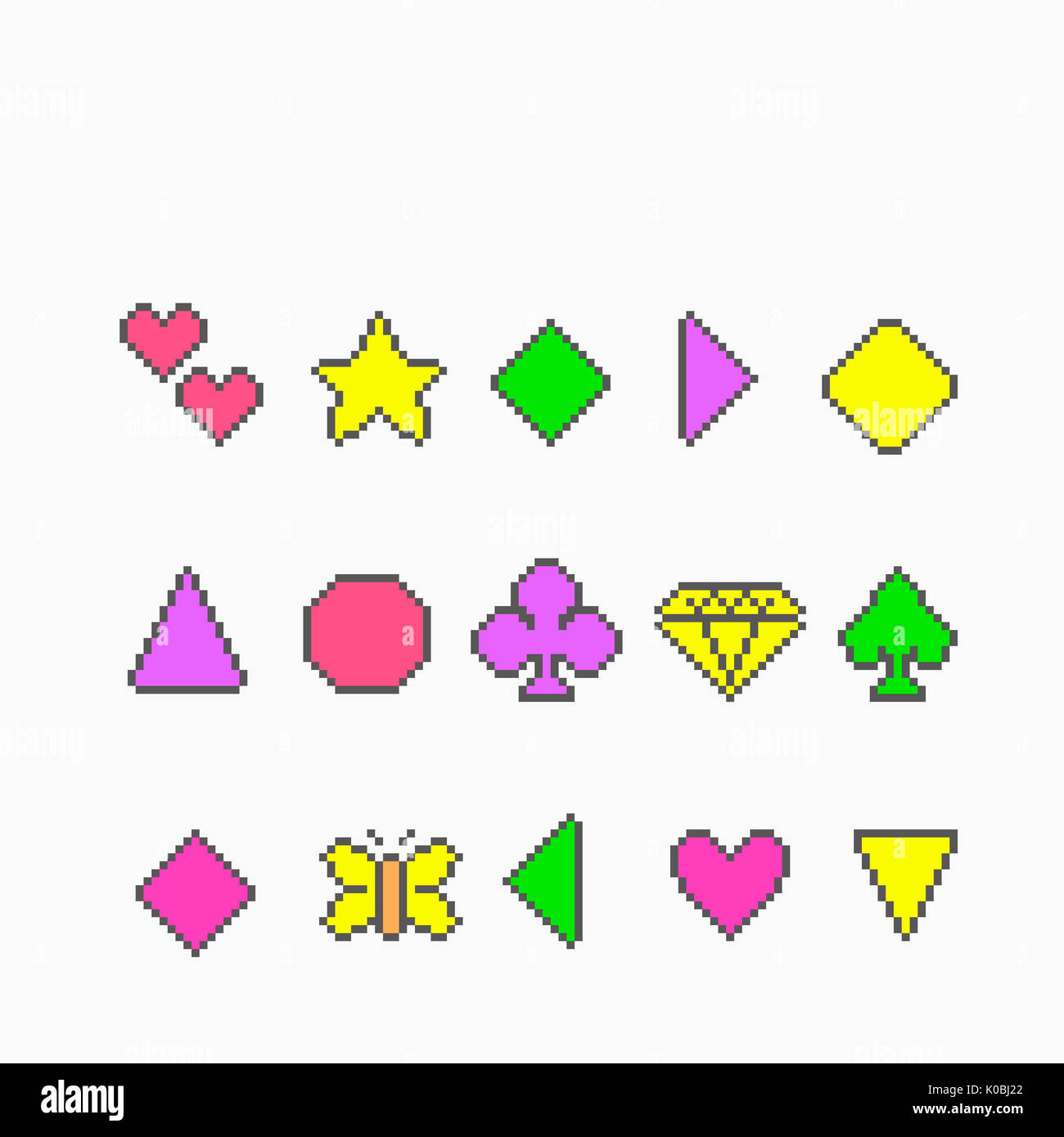 Various pixel icons Stock Photo - Alamy