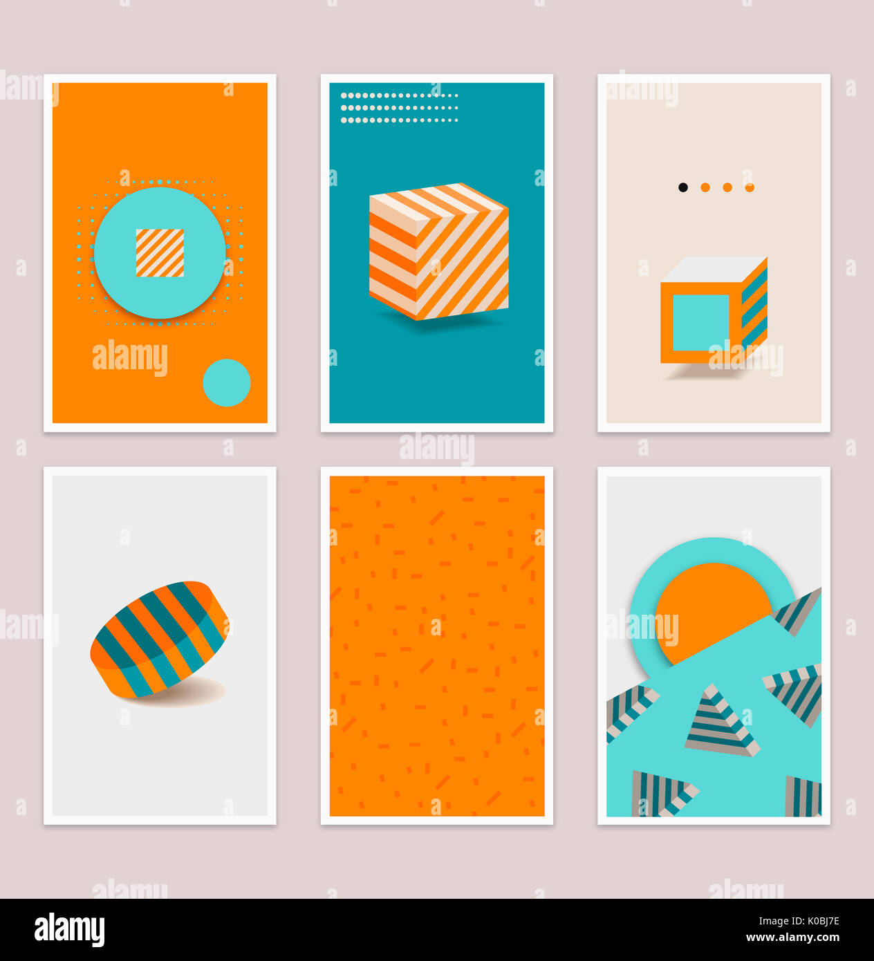 Cards with various geometric patterns Stock Photo - Alamy