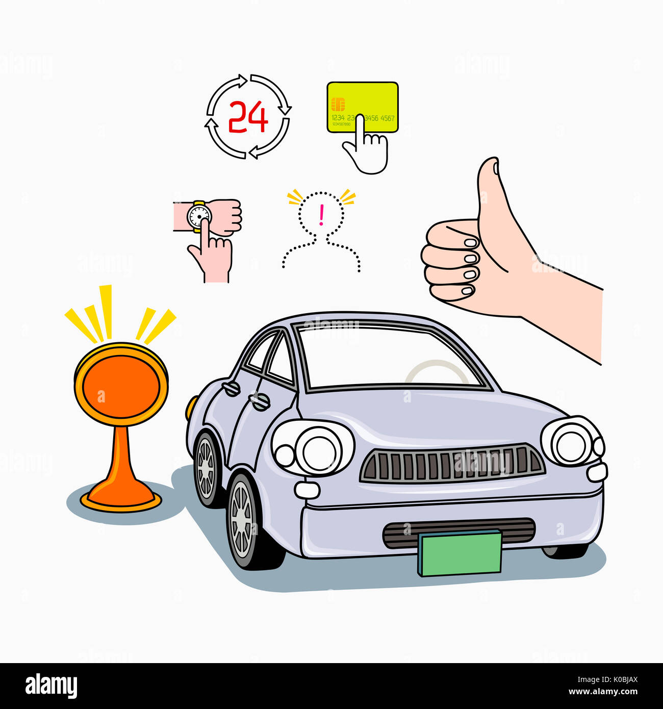 Illustration representing convenient car sharing Stock Photo - Alamy