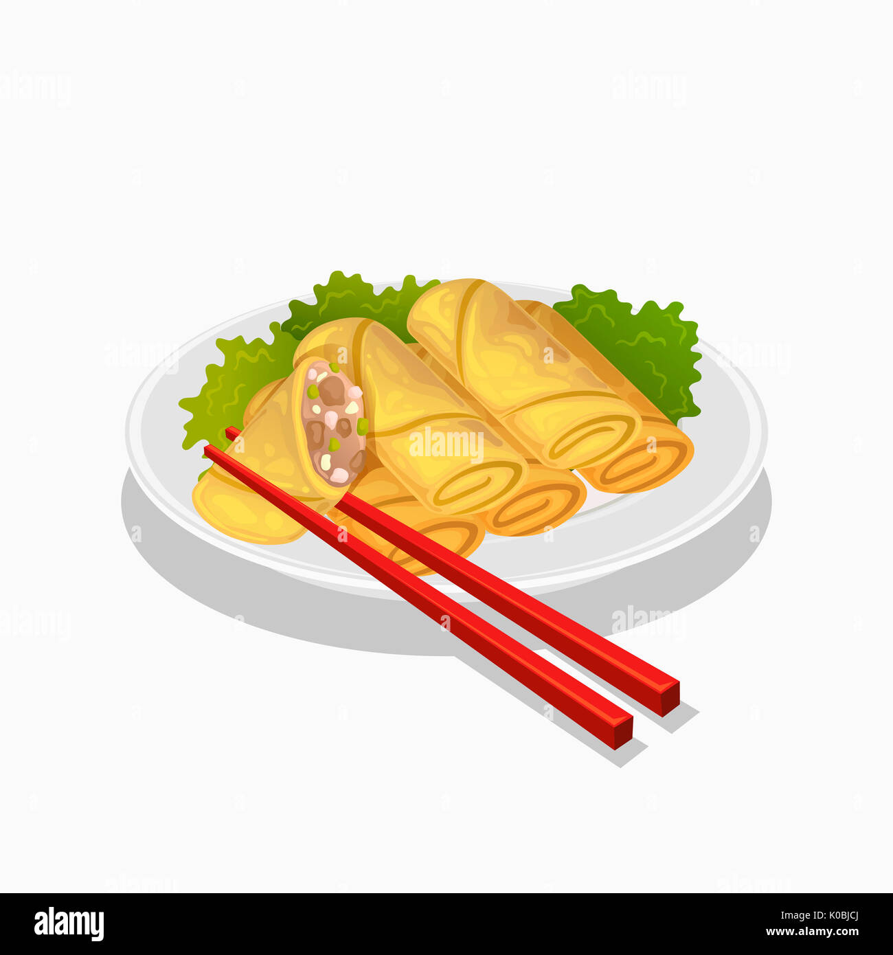 Illustration spring rolls hi-res stock photography and images - Alamy