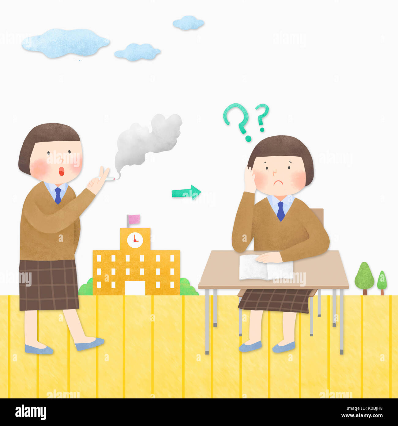 School uniform and smoking hi-res stock photography and images - Alamy