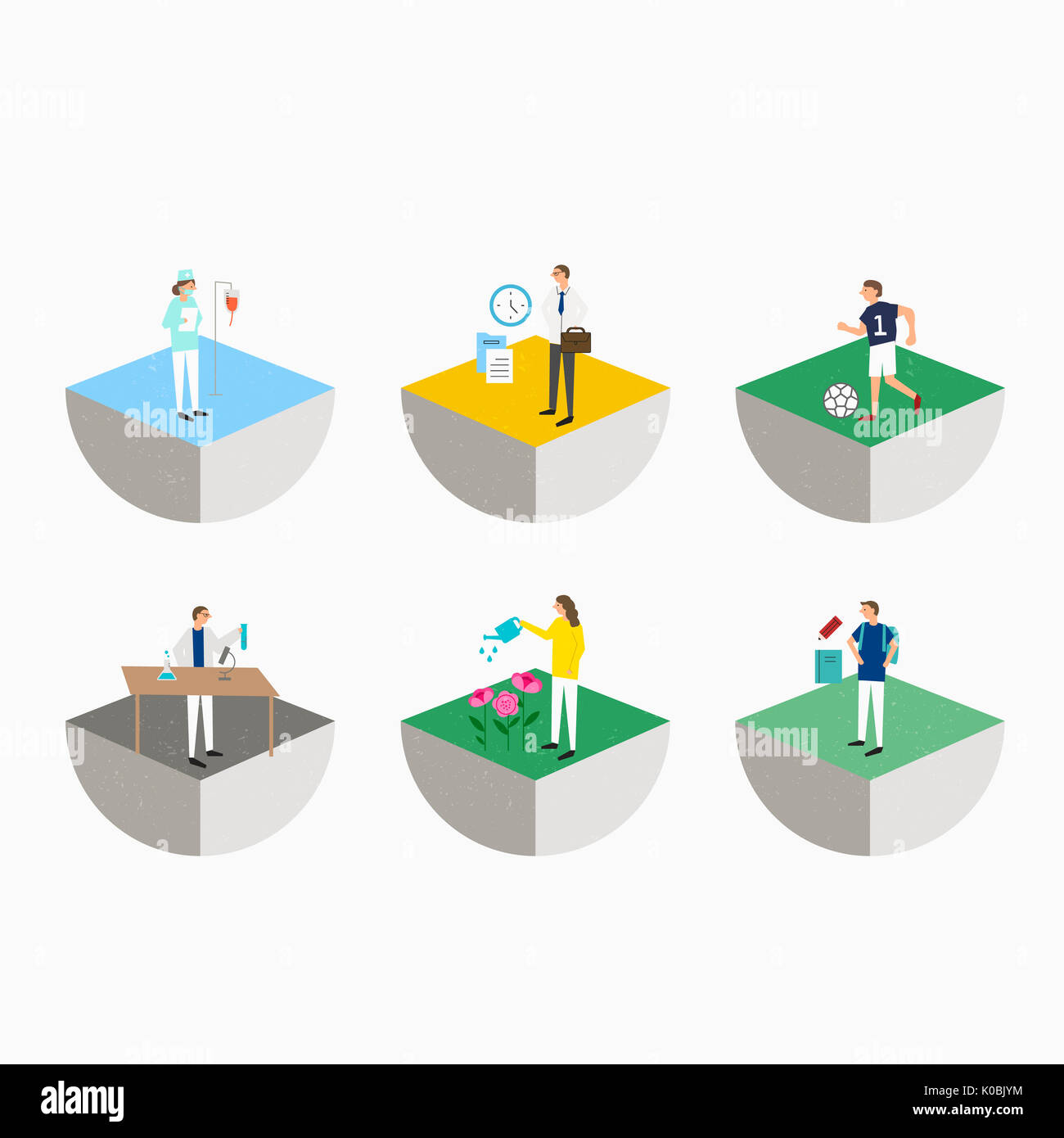 Icons of various career people Stock Photo - Alamy