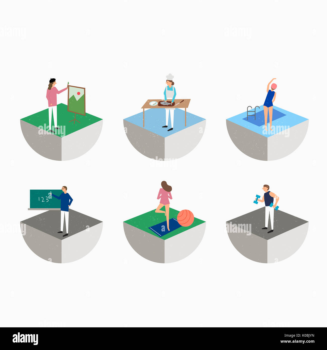 Icons of various career people Stock Photo - Alamy