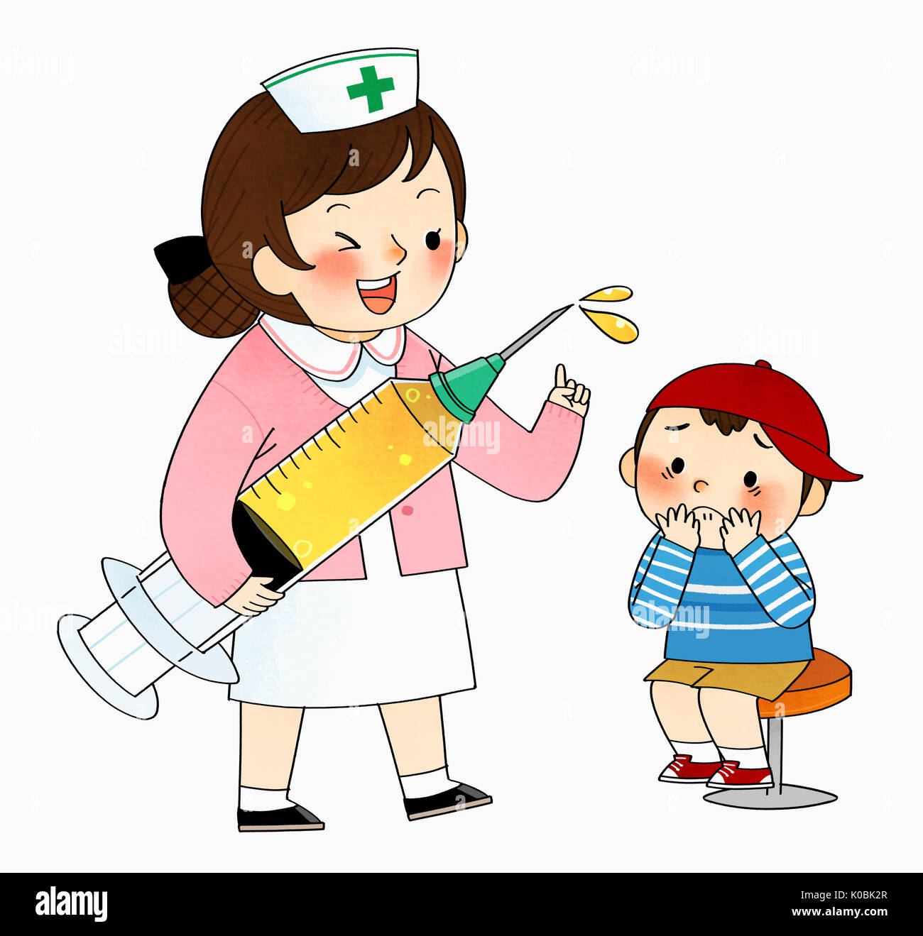 Cartoon Giving A Shot