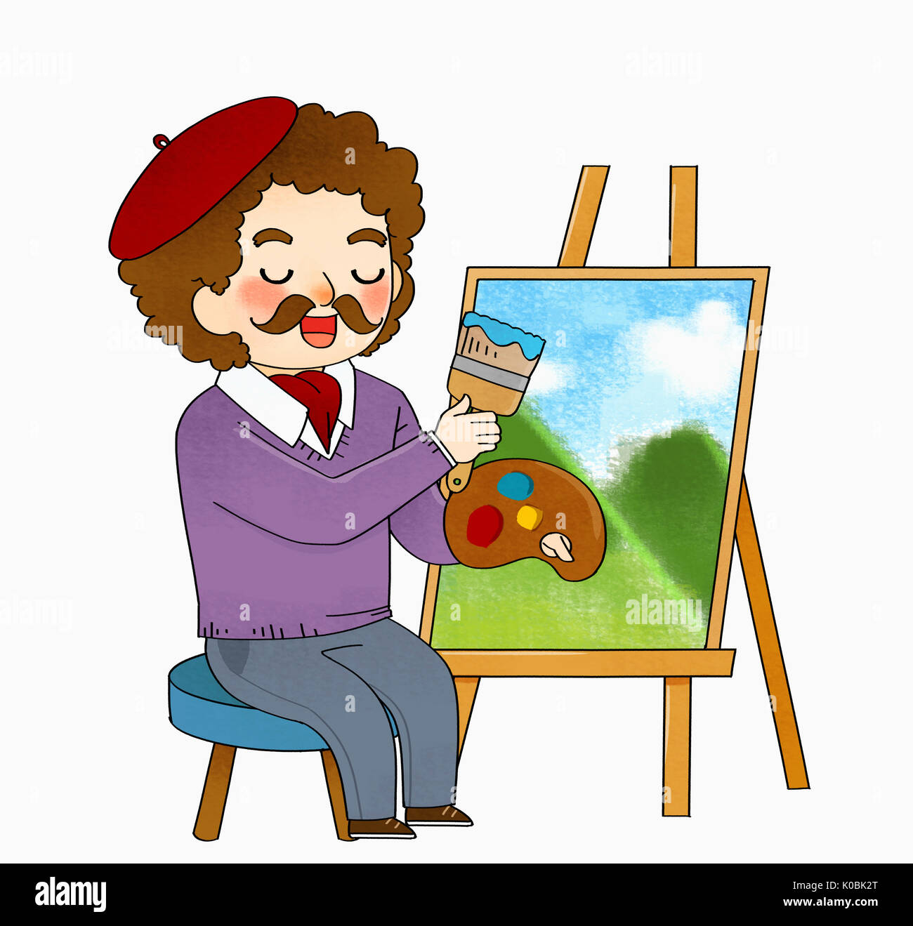 Illustration of a painter Stock Photo - Alamy