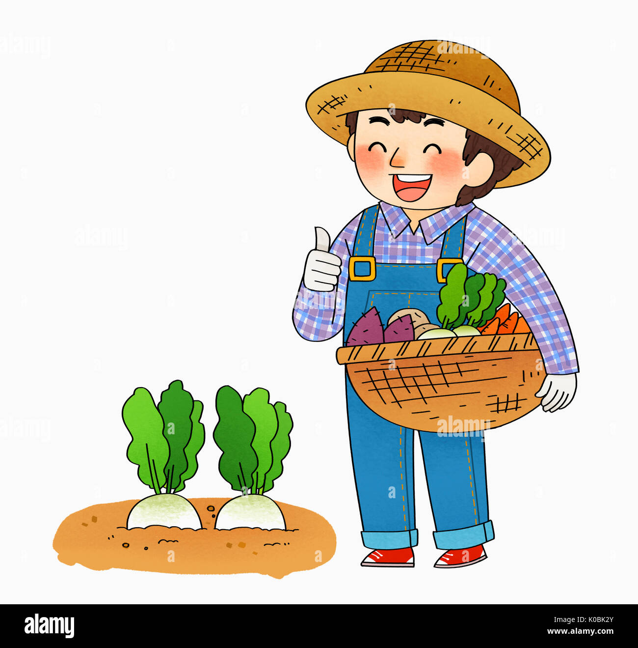 Illustration of a farmer Stock Photo - Alamy