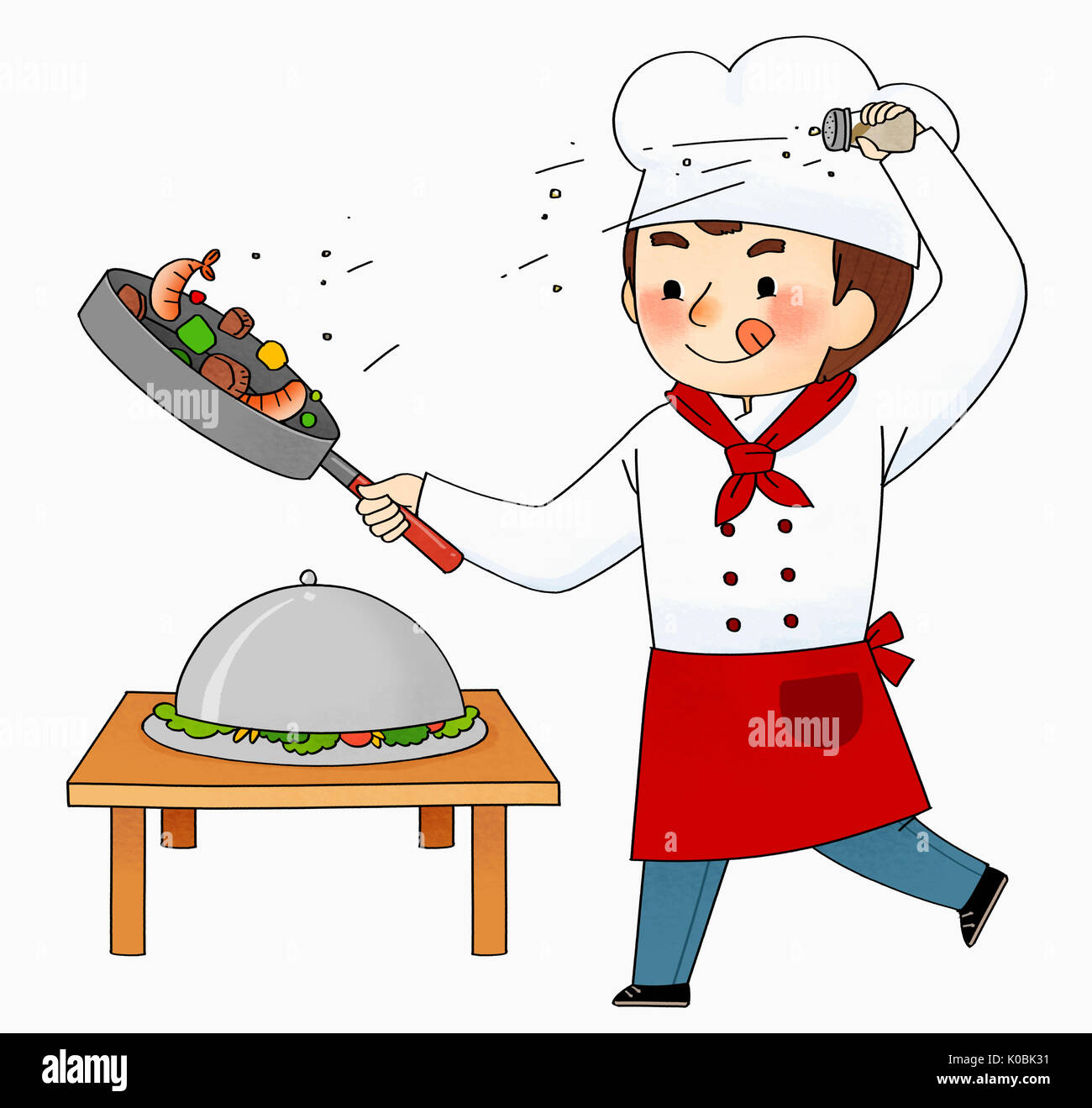 Illustration of a cook Stock Photo - Alamy