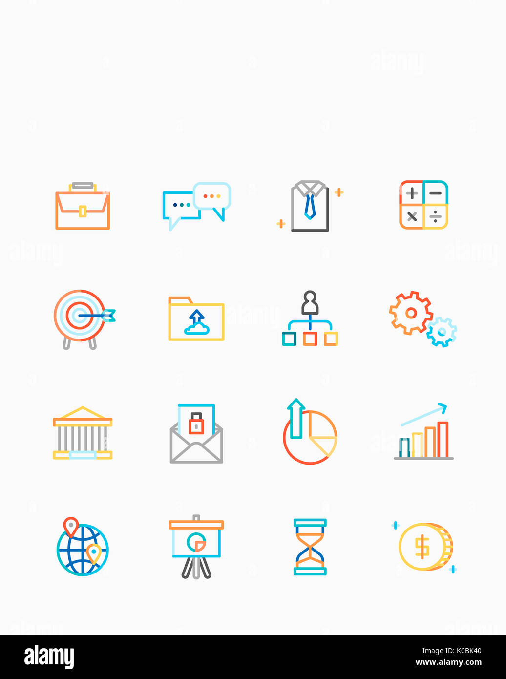 Set of various icons related to business Stock Photo - Alamy