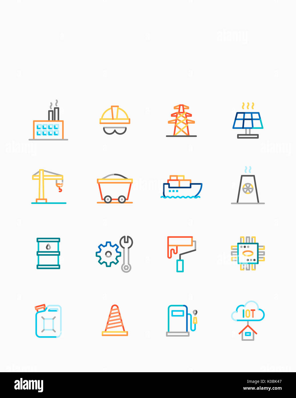 Set of icons related to industries Stock Photo - Alamy