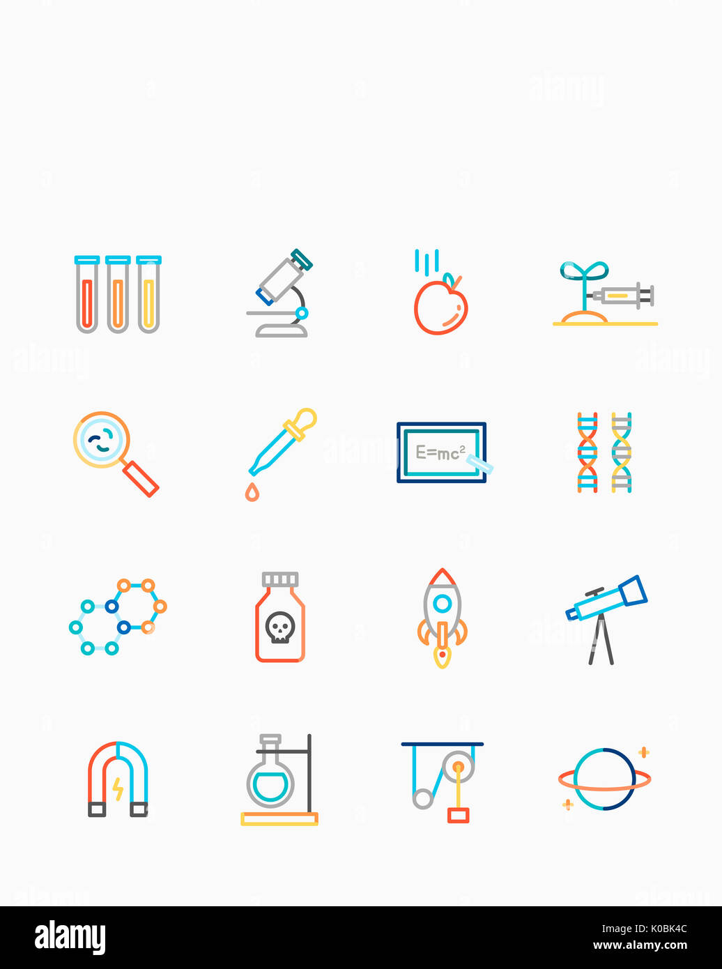 Set of icons related to science Stock Photo - Alamy