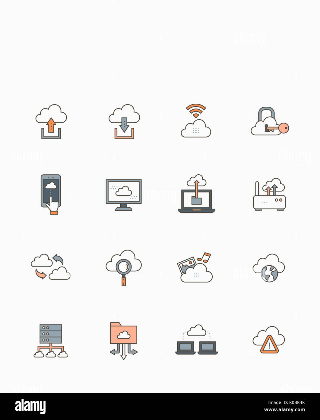 Cloud icons upload download hi-res stock photography and images - Alamy