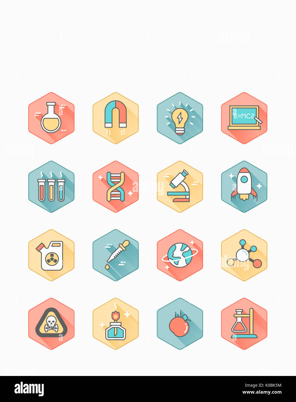 Set of icons related to science experiments Stock Photo - Alamy
