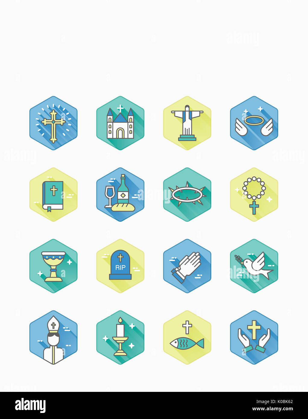 Set of icons related to Christianity Stock Photo - Alamy