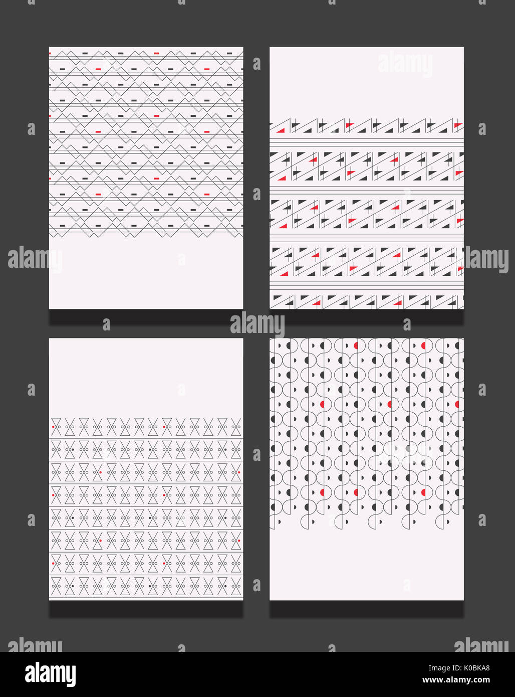 Cards with consecutive geometric patterns Stock Photo - Alamy