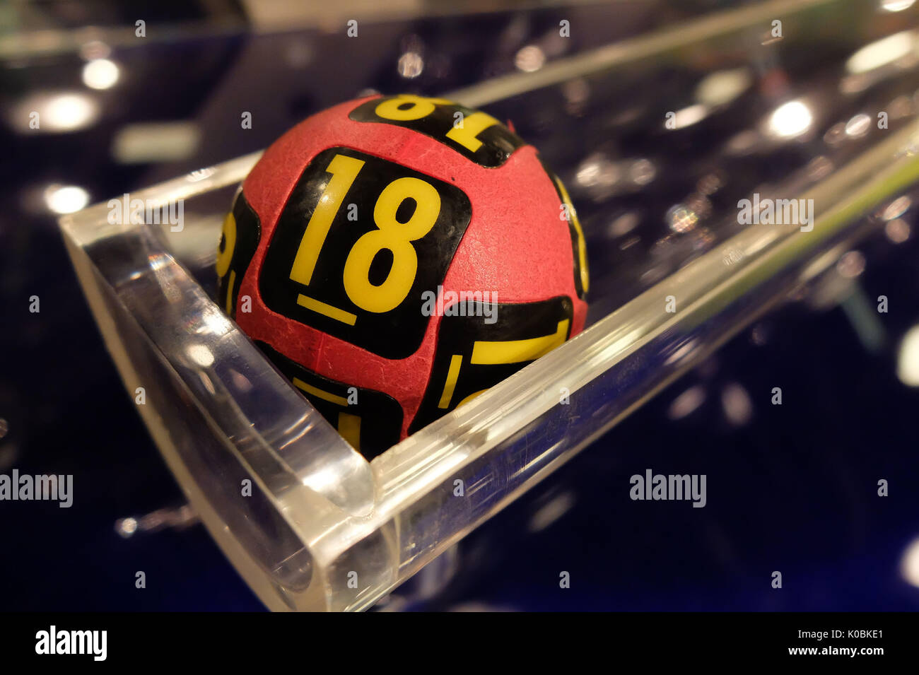 Image of lottery balls during extraction of the winning numbers Stock ...
