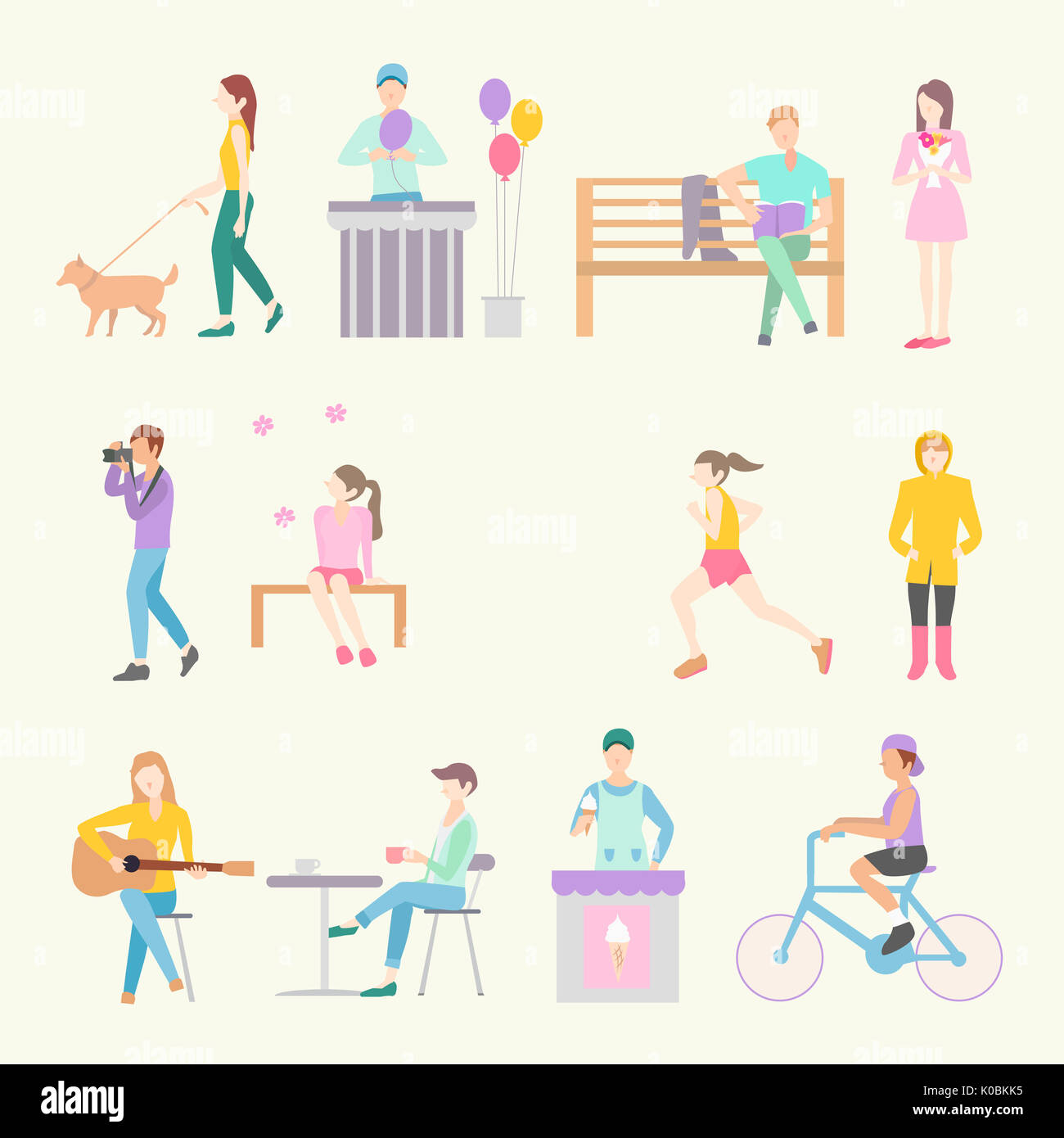 Icon set of various people Stock Photo - Alamy