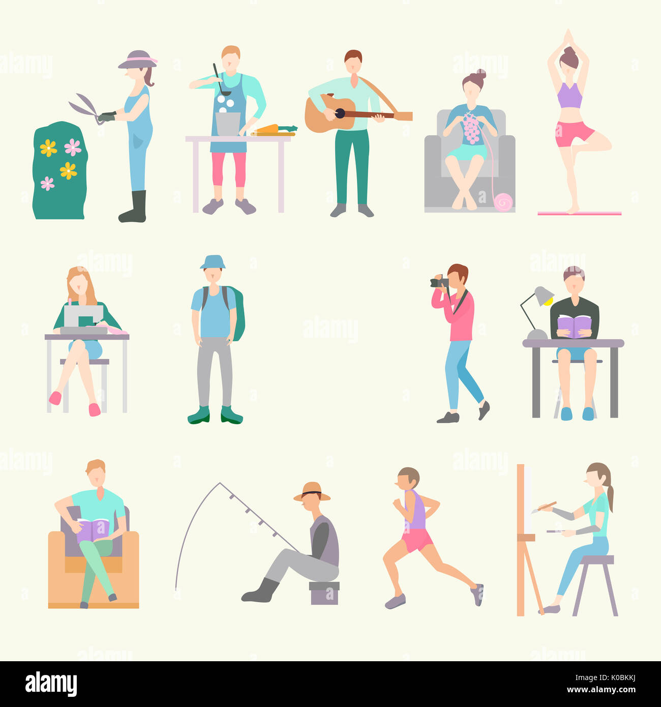 Male hobbies icon collection set hi-res stock photography and images ...