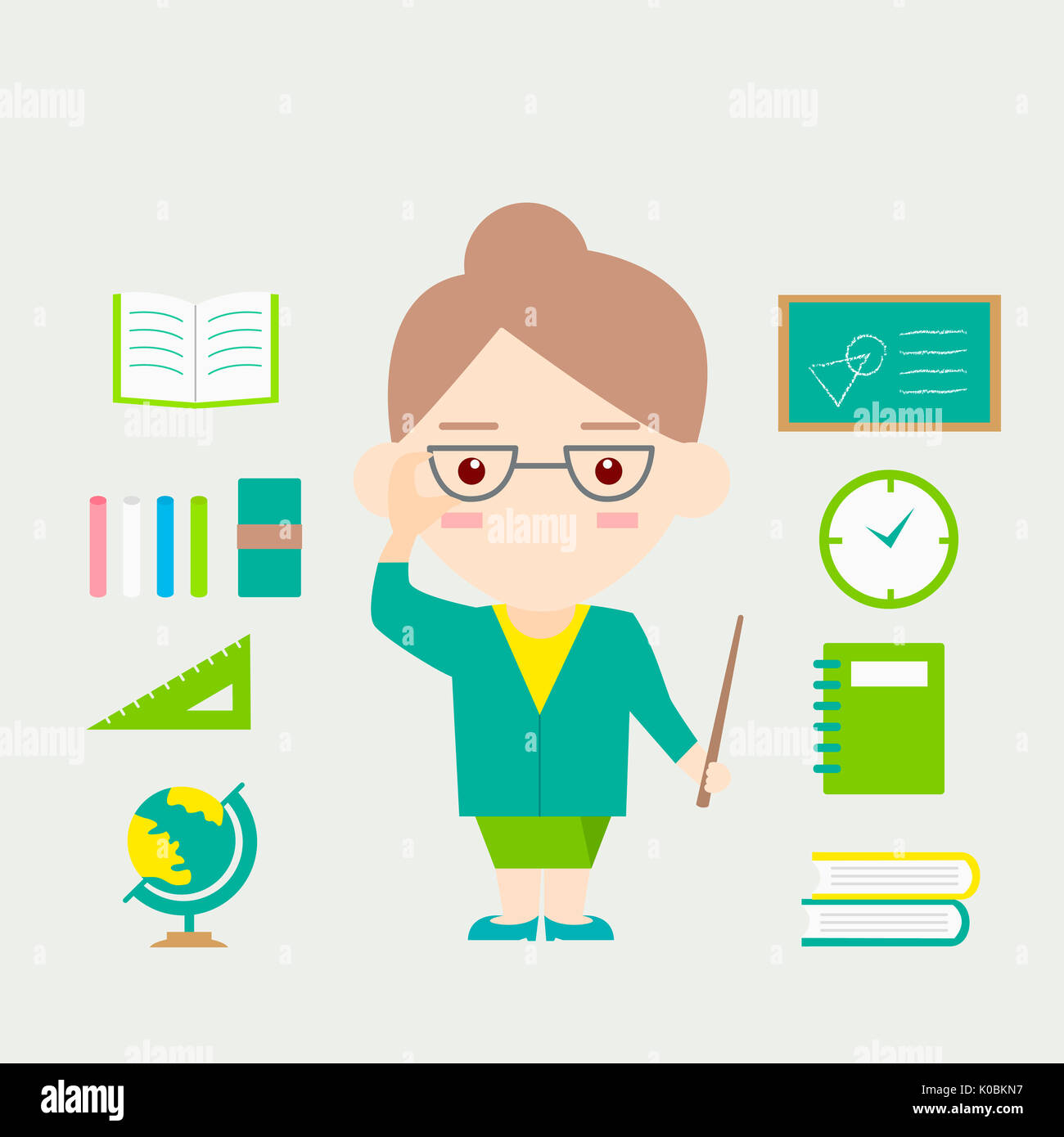 Teacher in illustration Stock Photo - Alamy