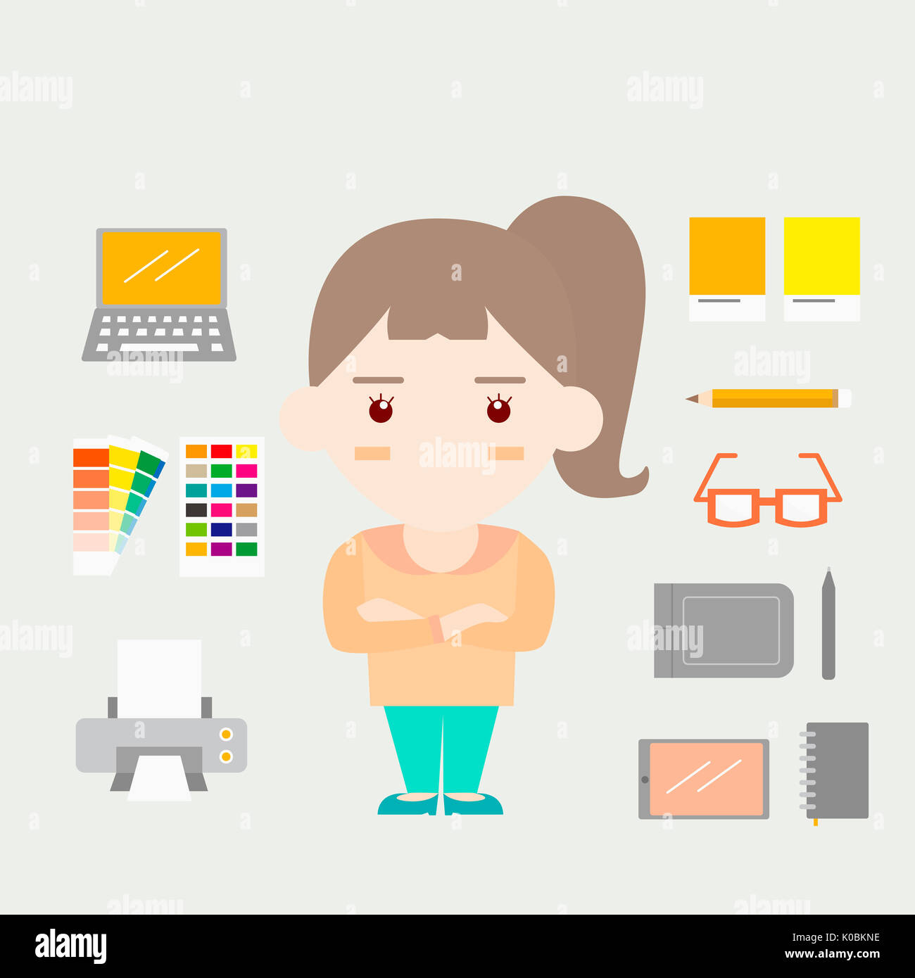 Designer in illustration Stock Photo - Alamy