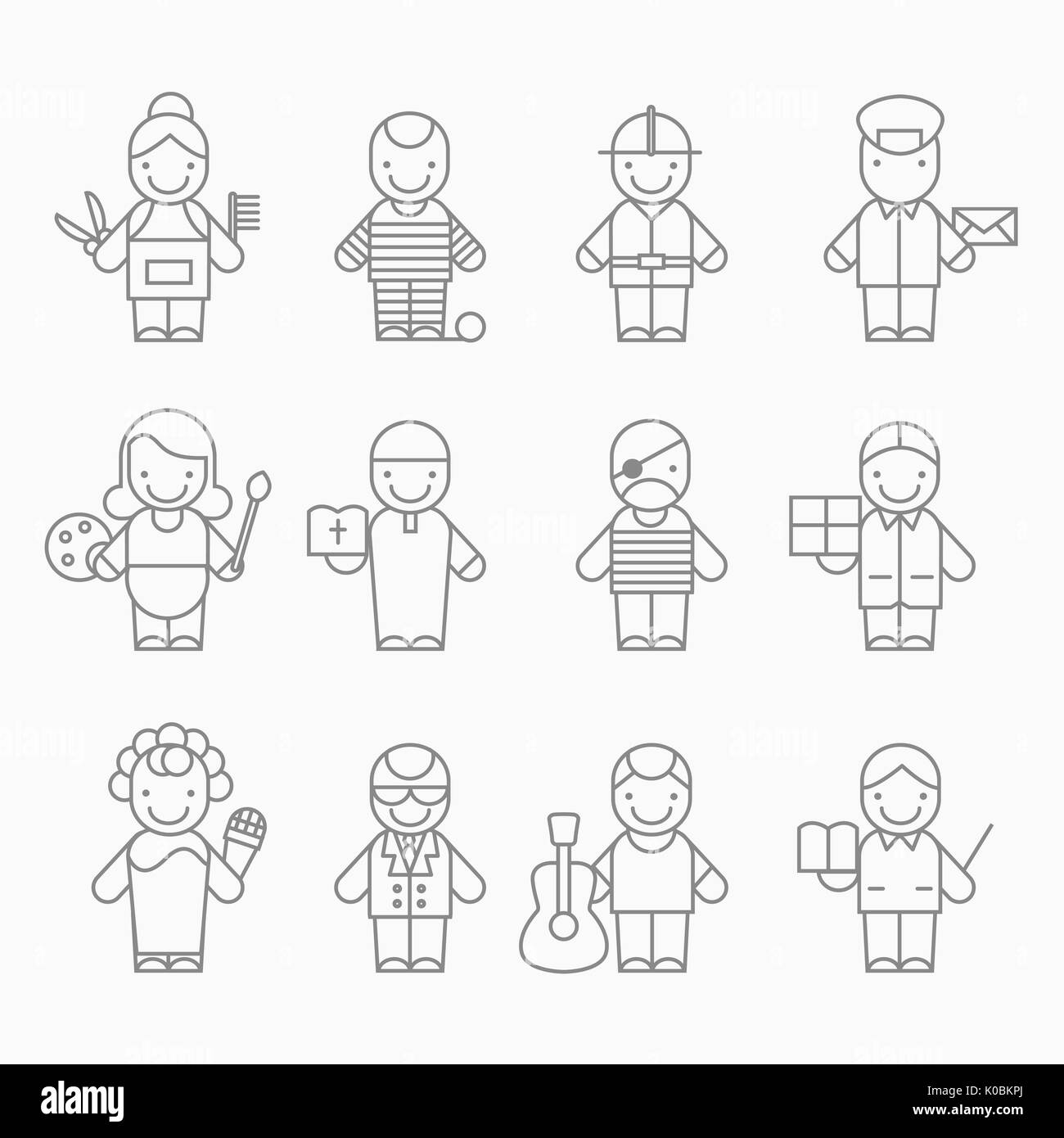 Icons of various career people Stock Photo - Alamy