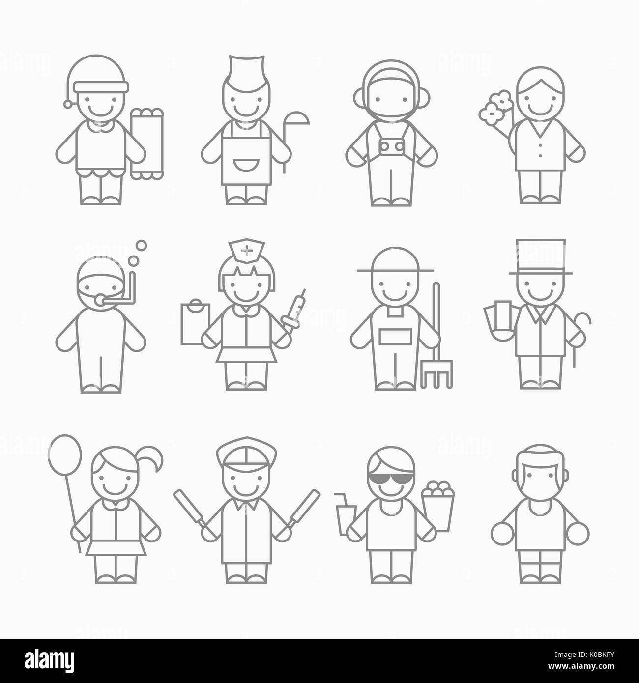 Icons of various career people Stock Photo - Alamy